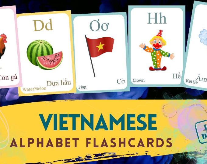 VIETNAMESE Alphabet FLASHCARD With Picture, Learning VIETNAMESE ...