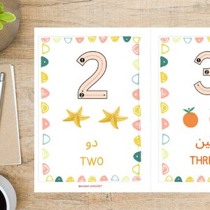 URDU Number Flashcard With Counts, Urdu and English Translation ...