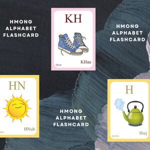 HMONG Alphabet FLASHCARD With Picture, Learning Hmong, Hmong Letter ...