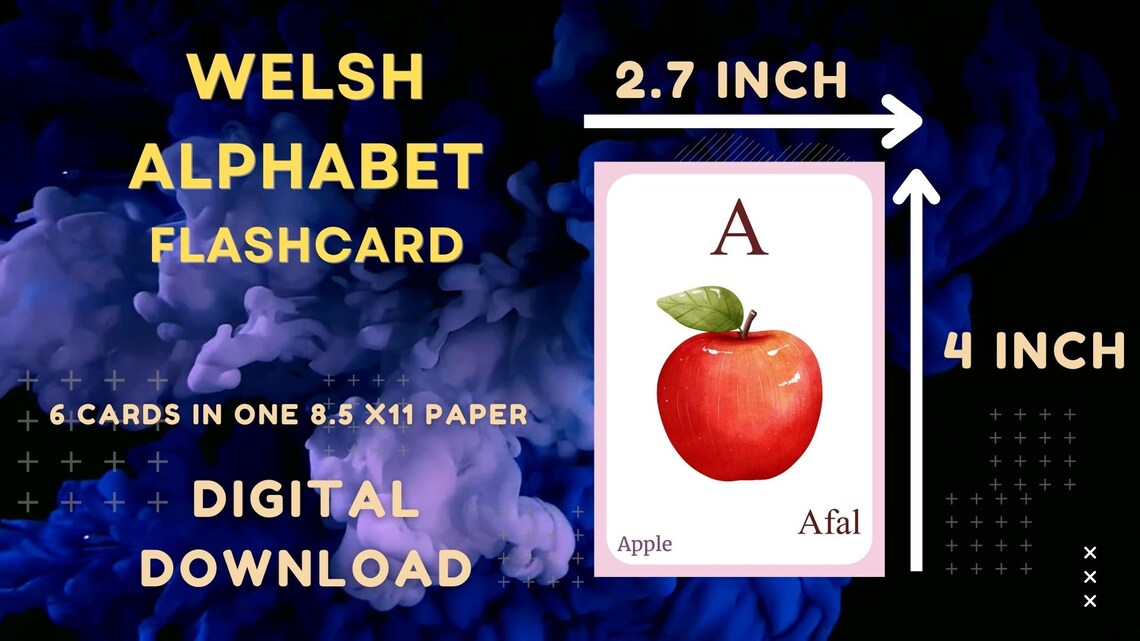 WELSH Alphabet FLASHCARD With Picture Learning WELSH Welsh - Etsy