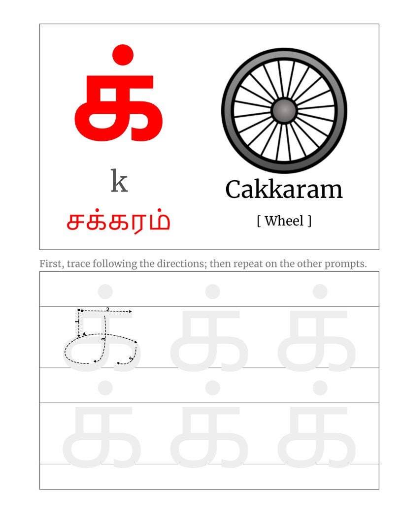 Tamil Alphabet Chart With Sinhala
