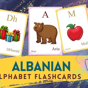 ALBANIAN Alphabet FLASHCARD With Picture, Learning ALBANIAN, Albanian ...