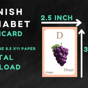 DANISH Alphabet FLASHCARD With Picture, Learning Danish, Danish Letter ...