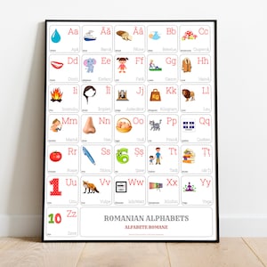 ROMANIAN Alphabet CHART With Words and English Translations Printable ...