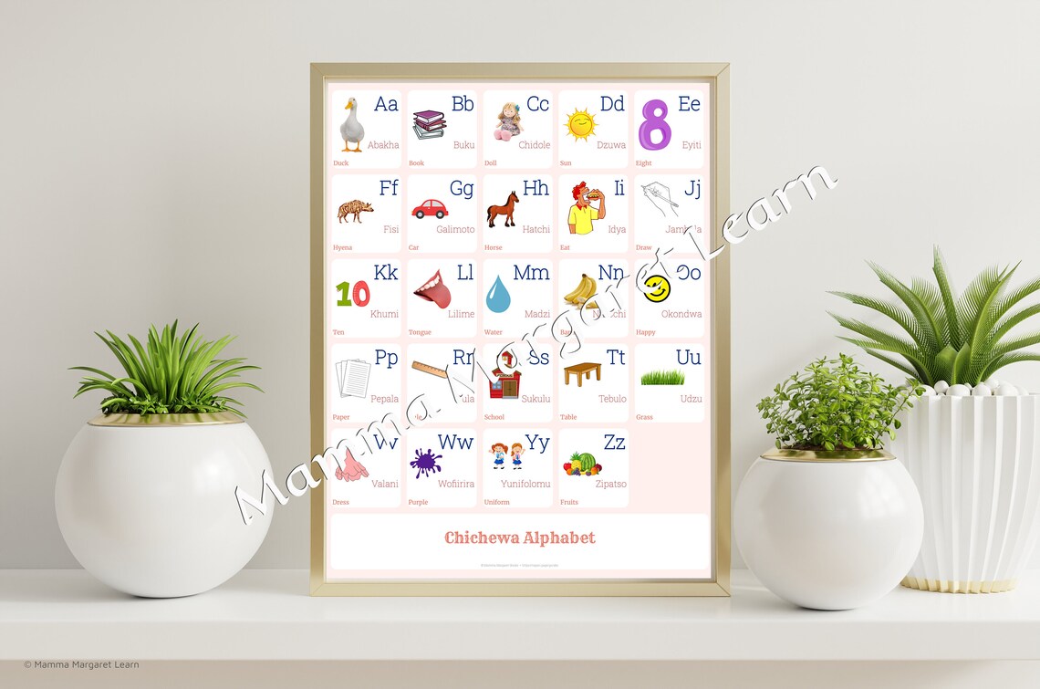 CHICHEWA Alphabet CHART With Words and English Translations Printable ...