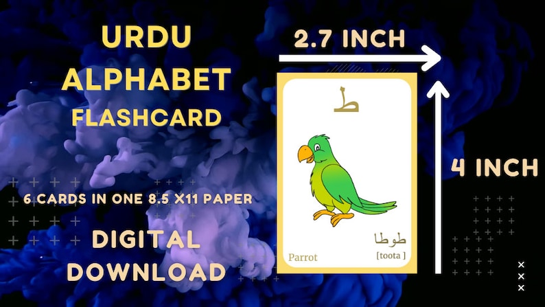 URDU Alphabet Flashcards With Pictures (digital Download) - Etsy