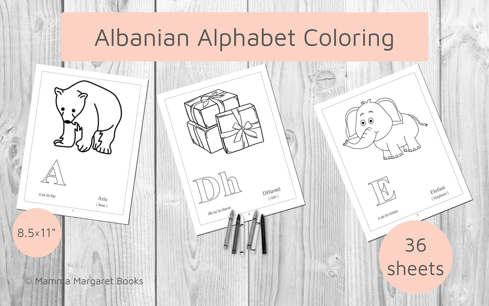 Albanian Alphabet Coloring Pages (36 Pages), Printable Albanian ...