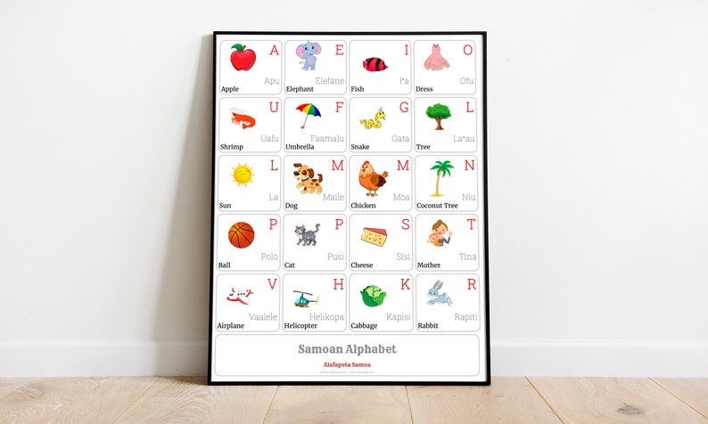 SAMOAN Alphabet POSTER Print With Words and English - Etsy