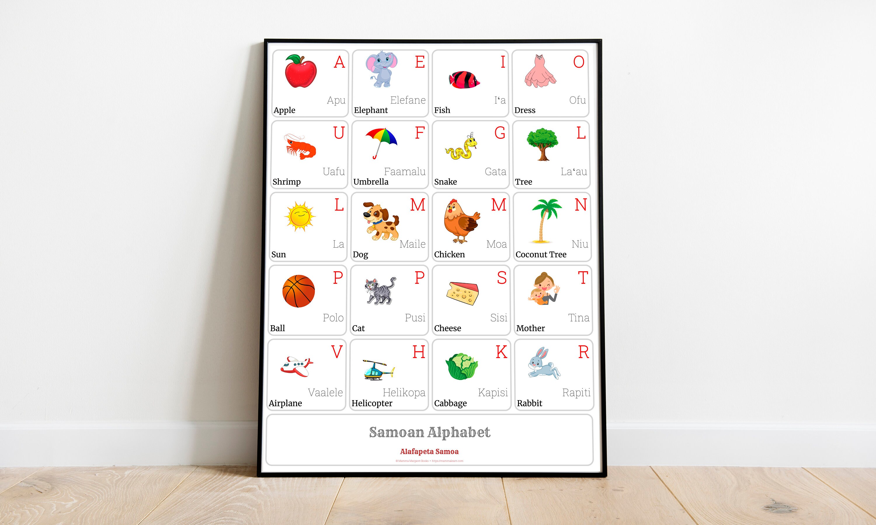 SAMOAN Alphabet POSTER Print With Words and English - Etsy