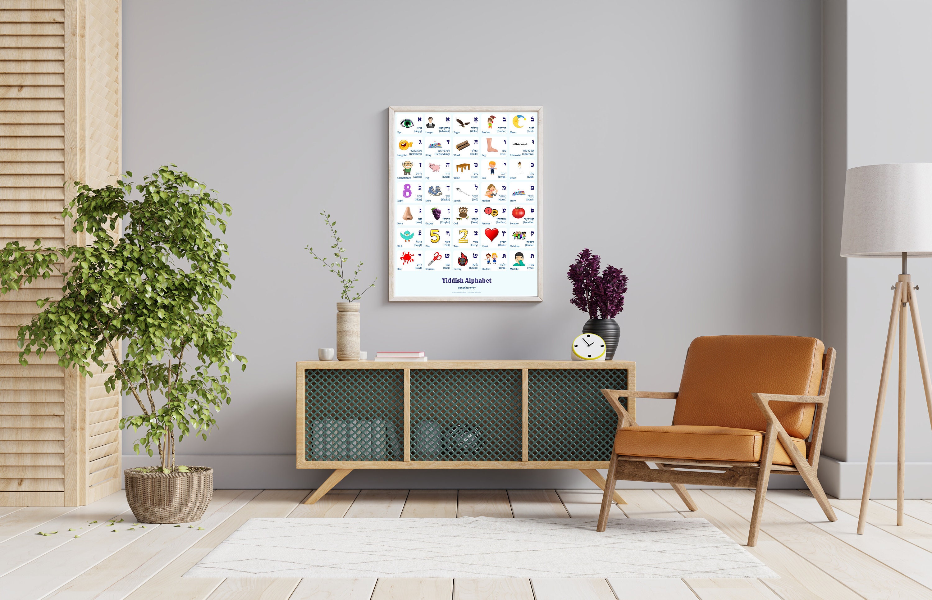 YIDDISH Alphabet CHART With Words and English Translations - Etsy