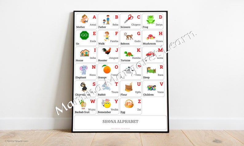 SHONA Alphabet CHART With Words and English Translations - Etsy UK