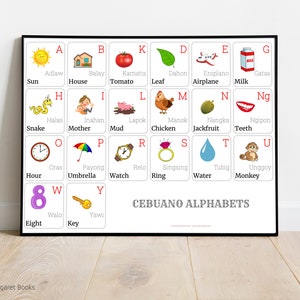 BISAYA CEBUANO Alphabet CHART With Words and English Translations ...