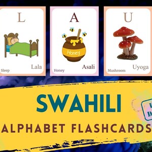 SWAHILI Alphabet FLASHCARD With Picture, Learning Swahili, Swahili ...