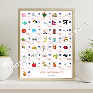 NEPALI Alphabet CHART, NEPALI Vowels and Nepali Consonants Chart With ...