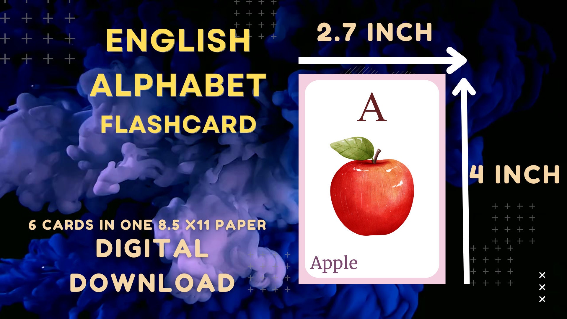 English Alphabet FLASHCARD With Picture, Learning English, English ...