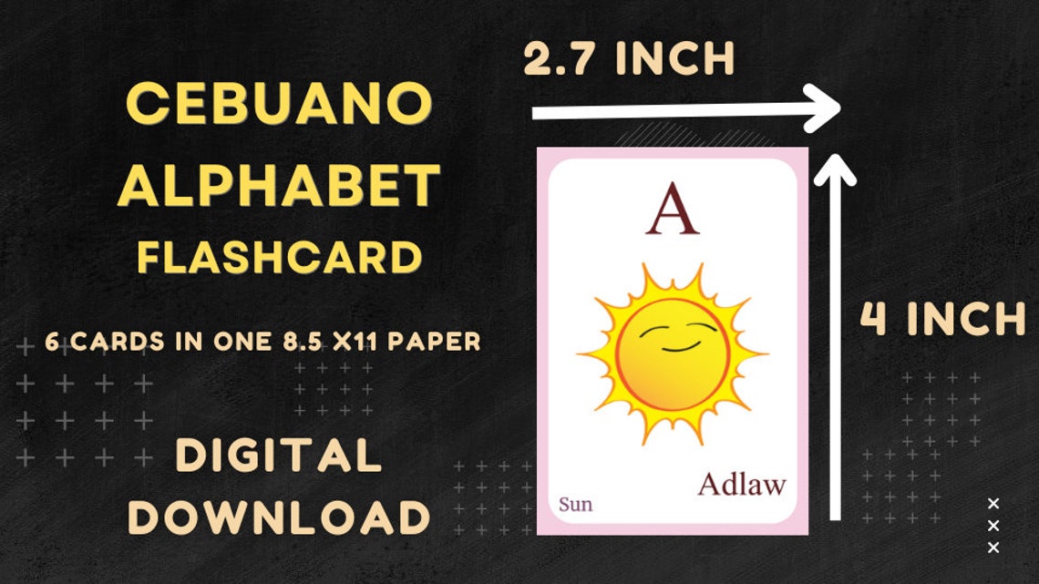 BISAYA (CEBUANO) Alphabet FLASHCARD With Picture, Learning Bisaya ...