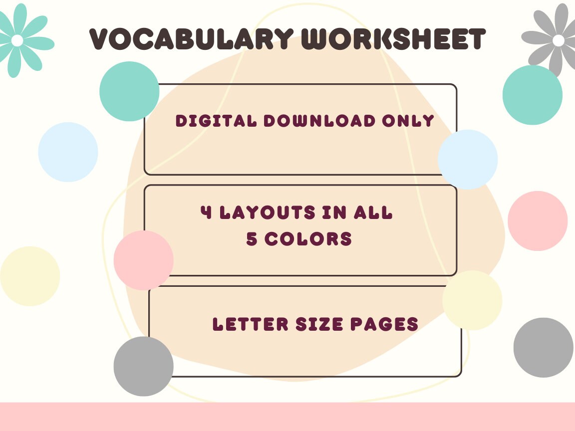 VOCABULARY WORKSHEET and Tracker List Printable, Perfect Language ...