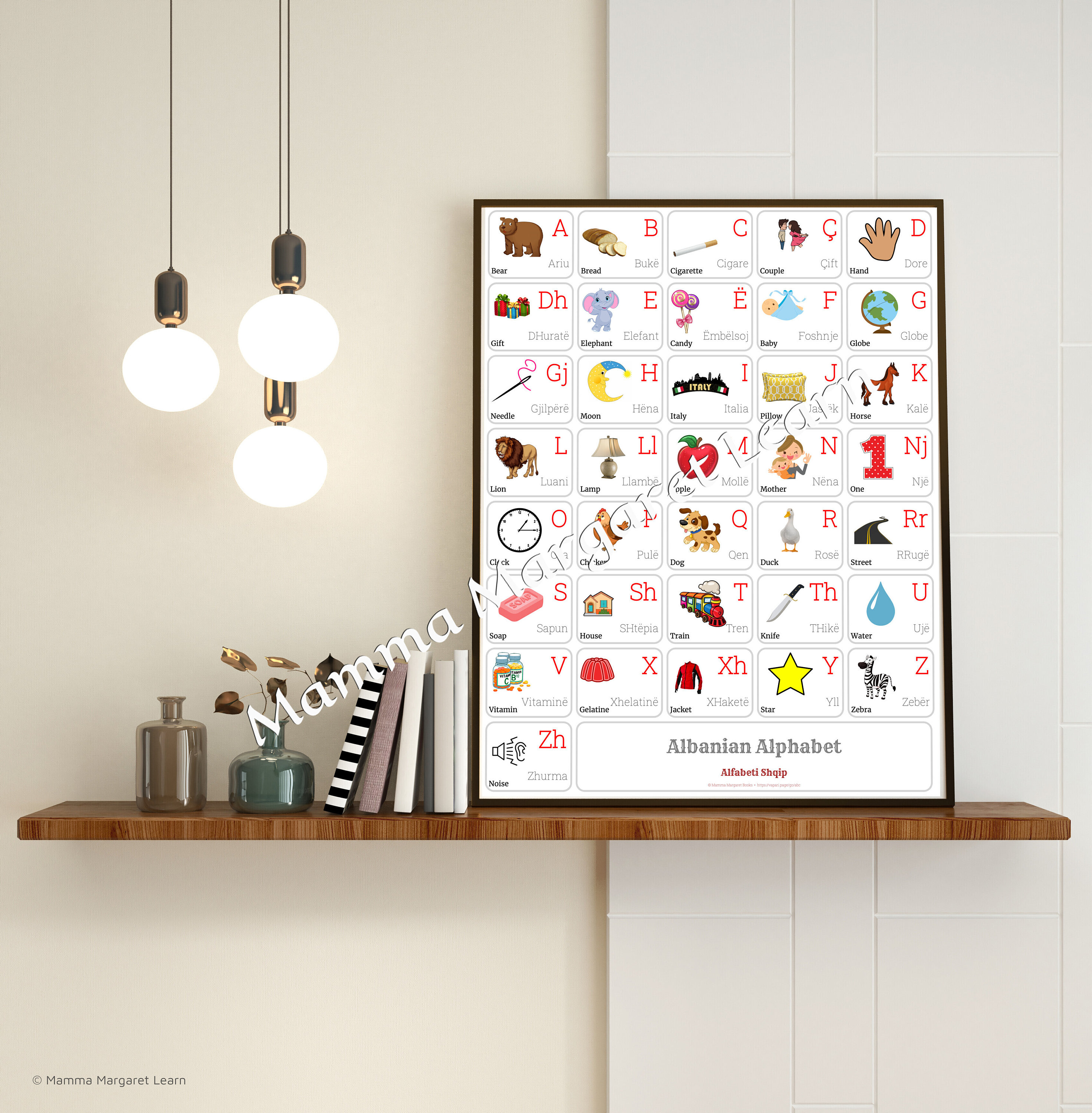 ALBANIAN Alphabet CHART With Words and English Translations Printable ...