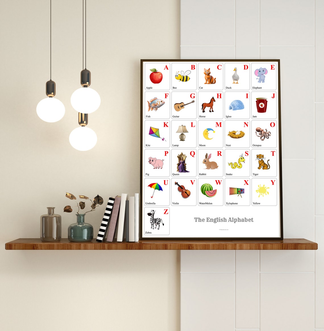 English Alphabet Poster, English Alphabet Chart With Colorful Pictures ...