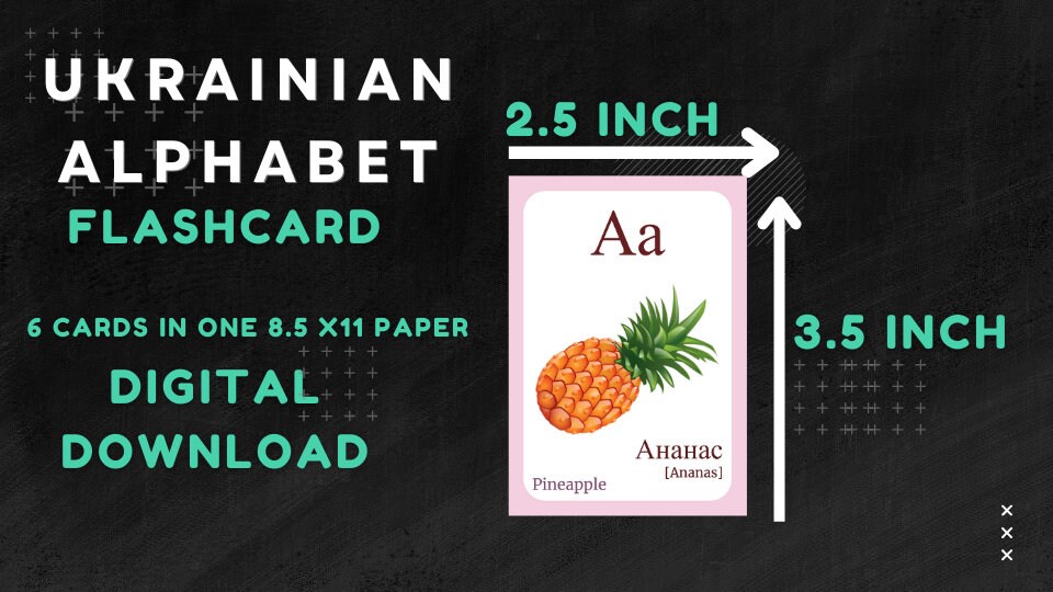 Ukrainian Alphabet FLASHCARD With Picture Learning Ukrainian - Etsy