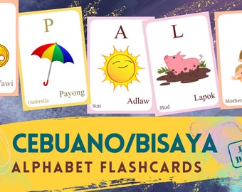 BISAYA (CEBUANO) Alphabet FLASHCARD With Picture, Learning Bisaya ...