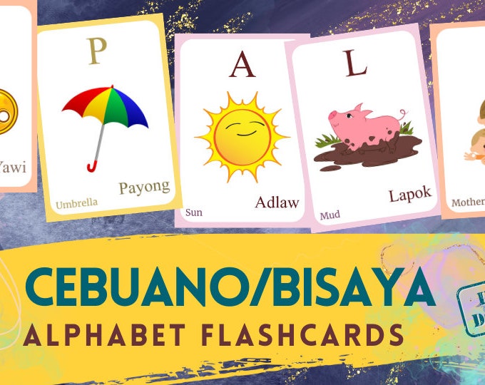 BISAYA (CEBUANO) Alphabet FLASHCARD With Picture, Learning Bisaya ...