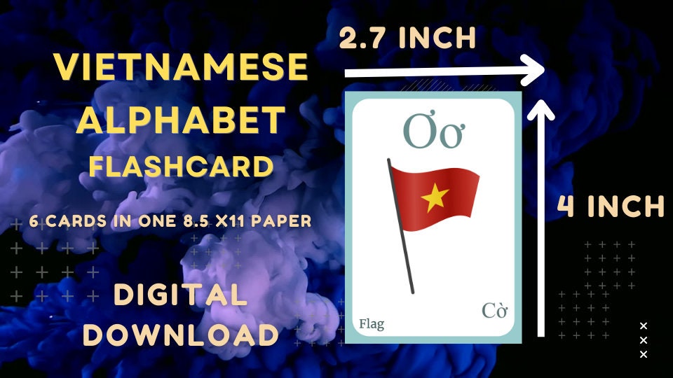 VIETNAMESE Alphabet FLASHCARD With Picture, Learning VIETNAMESE ...