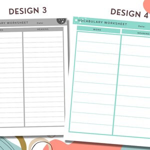 VOCABULARY WORKSHEET and Tracker List Printable, Perfect Language ...