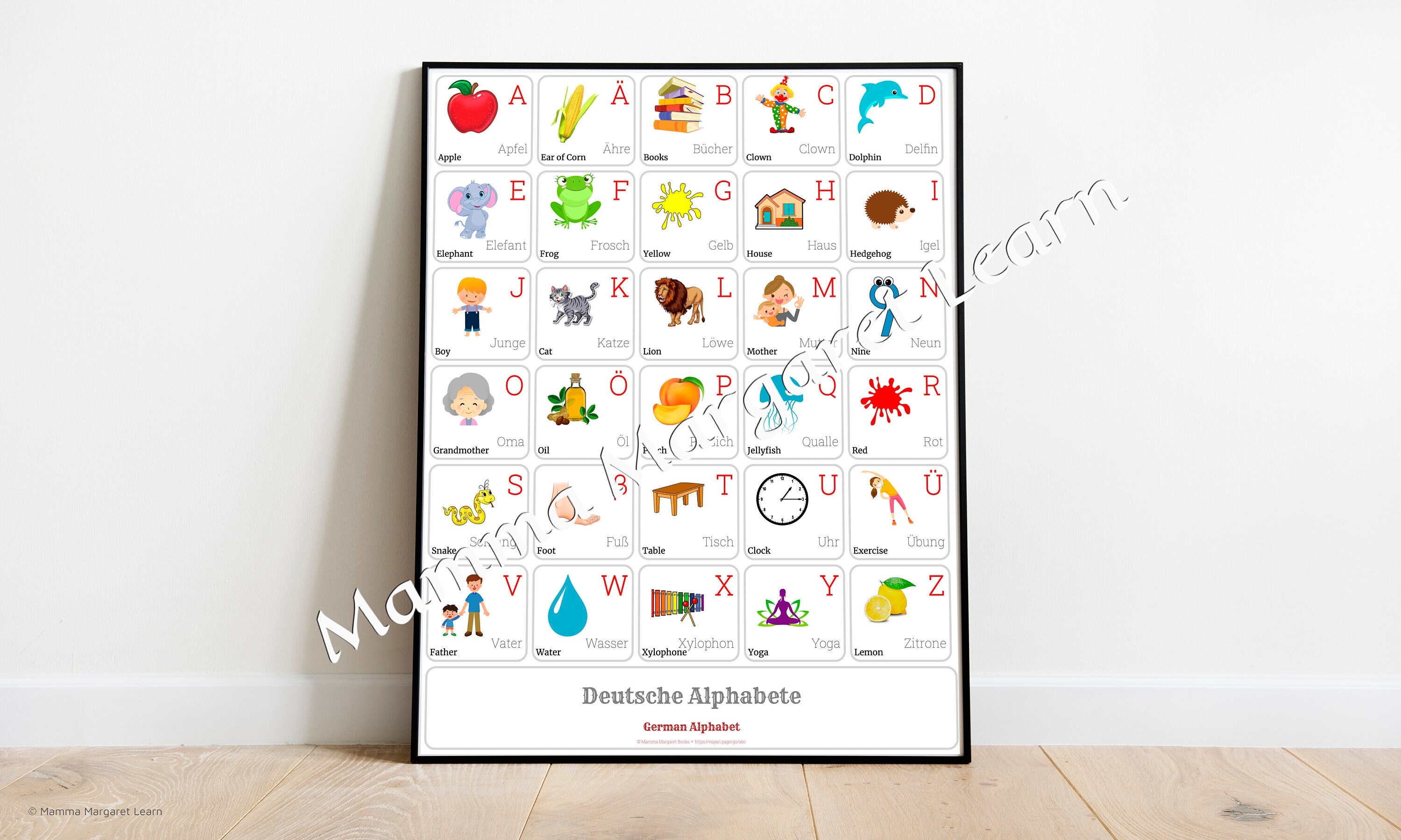 GERMAN Alphabet CHART With Words and English Translations - Etsy Canada