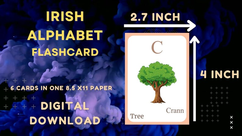 IRISH Alphabet FLASHCARD With Picture Learning Irish Irish - Etsy