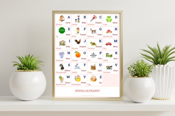 SHONA Alphabet CHART With Words and English Translations - Etsy Canada