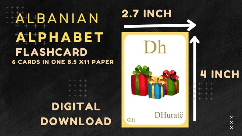 ALBANIAN Alphabet FLASHCARD With Picture, Learning ALBANIAN, Albanian ...