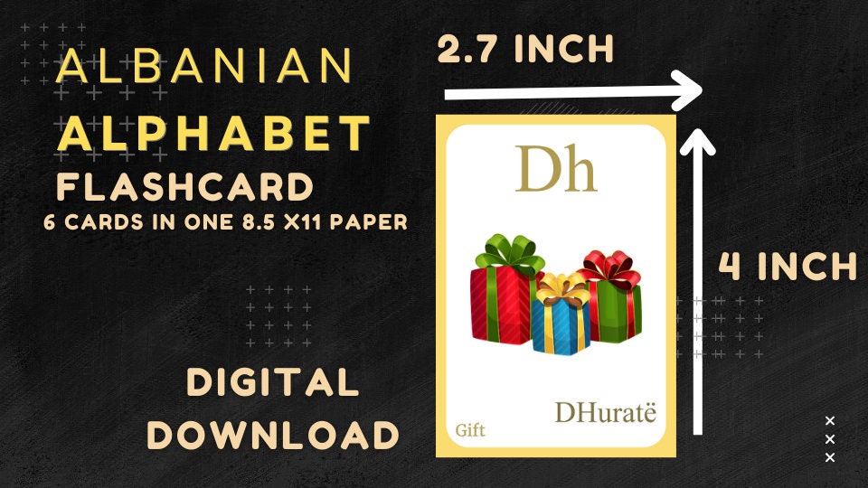 ALBANIAN Alphabet FLASHCARD With Picture, Learning ALBANIAN, Albanian ...