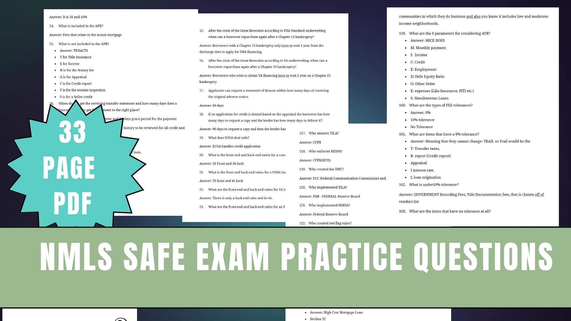 225+ Practice Q&A for NMLS SAFE Mortgage Loan Officer Exam | Practice ...