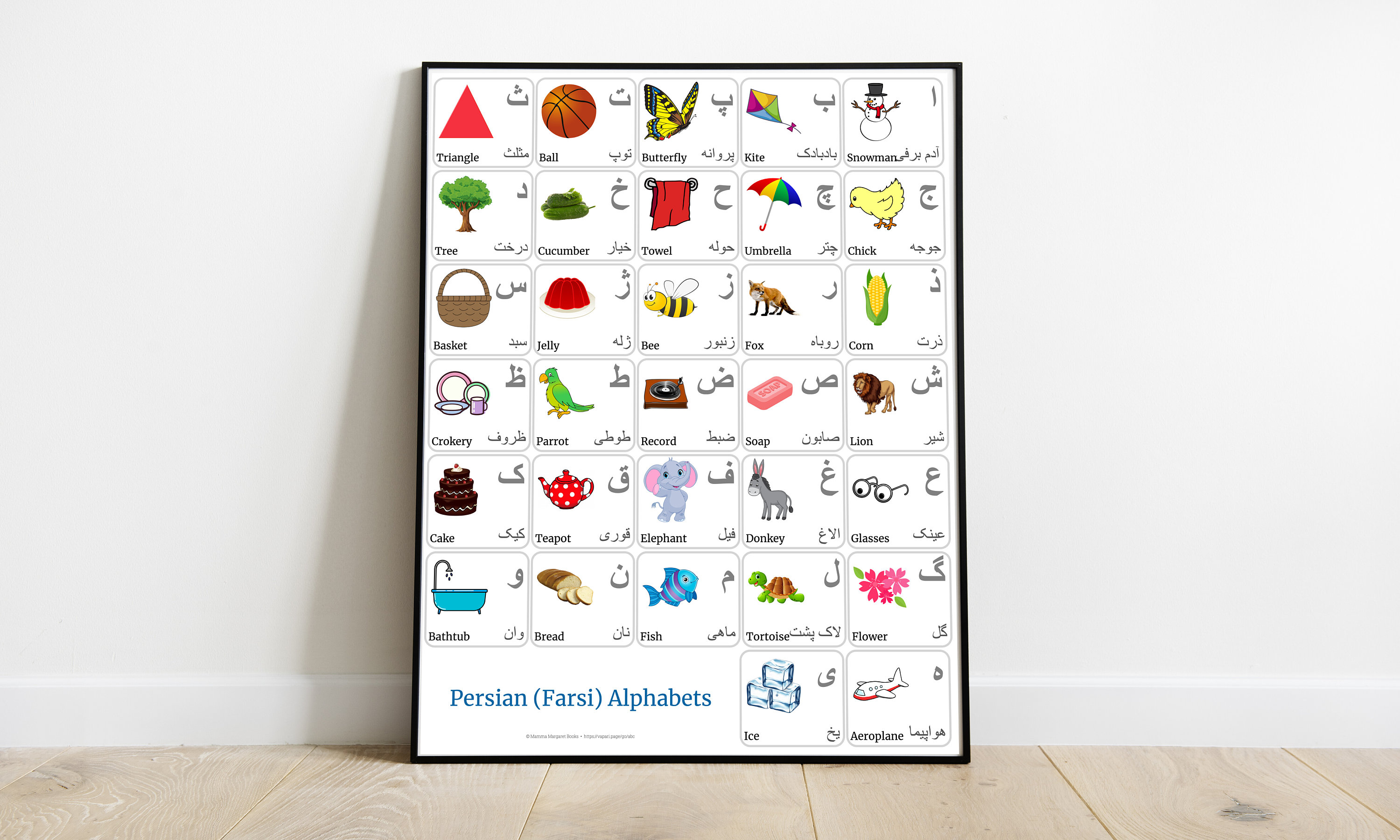 FARSI Alpahbet Poster PERSIAN Alphabet Poster Print With - Etsy