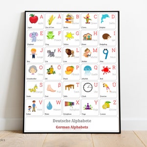 GERMAN Alphabet CHART With Words and English Translations | Etsy Canada