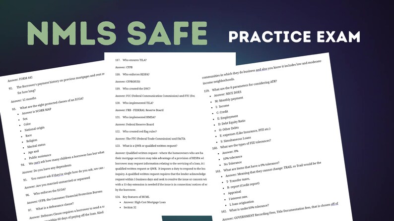 225+ Practice Q&A for NMLS SAFE Mortgage Loan Officer Exam | Practice ...
