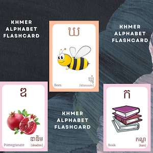 KHMER Alphabet FLASHCARD With Picture, Learning Khmer, Khmer Letter ...