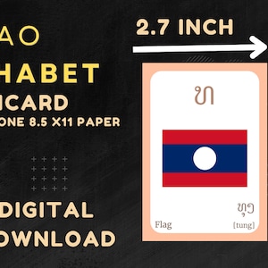 LAO Alphabet FLASHCARD With Picture, Learning LAO, Lao Letter Flashcard ...
