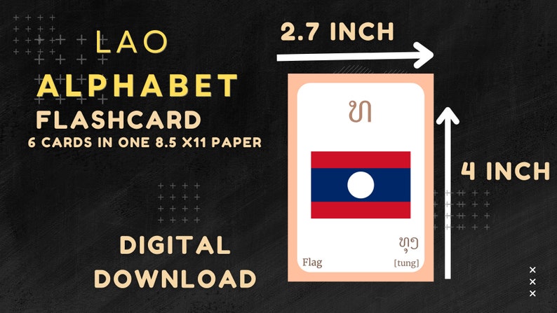 LAO Alphabet FLASHCARD With Picture, Learning LAO, Lao Letter Flashcard ...
