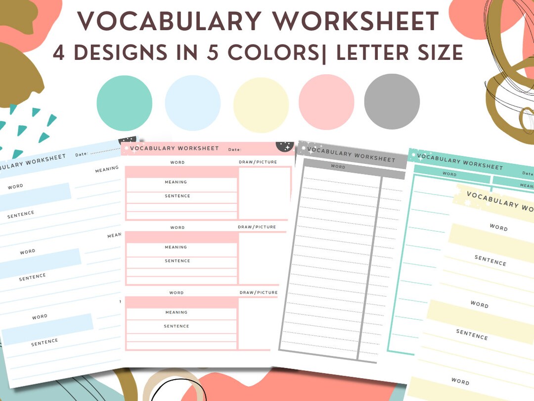 VOCABULARY WORKSHEET and Tracker List Printable, Perfect Language ...
