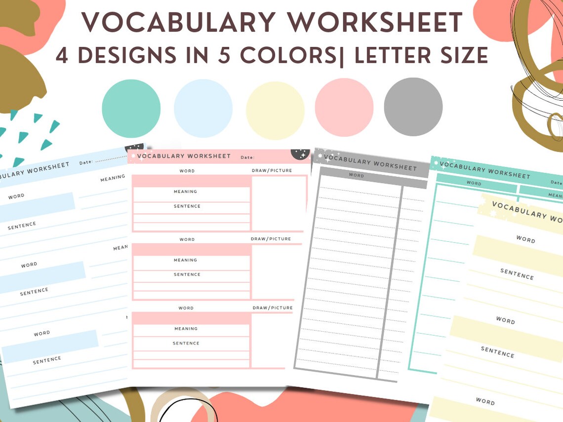 VOCABULARY WORKSHEET and Tracker List Printable, Perfect Language ...