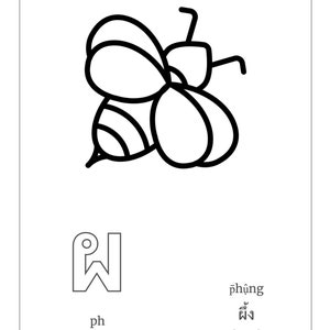 THAI Alphabet Coloring Pages (33 Pages), Printable THAI Alphabet ...