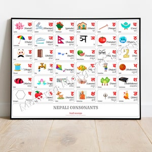 NEPALI Alphabet CHART, NEPALI Vowels and Nepali Consonants Chart With ...