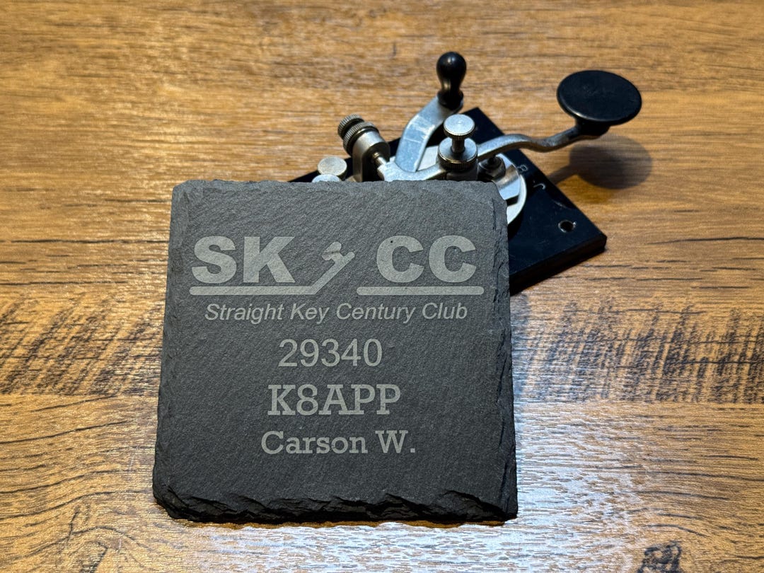 Personalized HAM Radio Call Sign Slate Coaster - Custom Engraved Gift ...