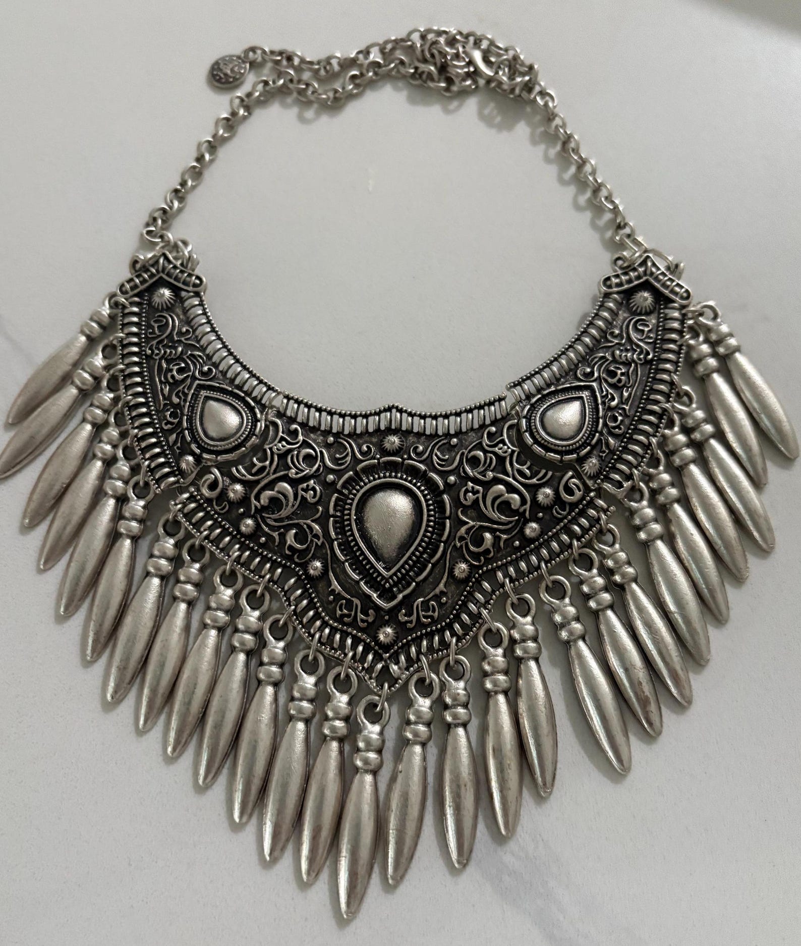 アフガニスタンのクチネックレス：シルバーメッキのトライバルボヘミアンステートメントジュエリー - Etsy 日本