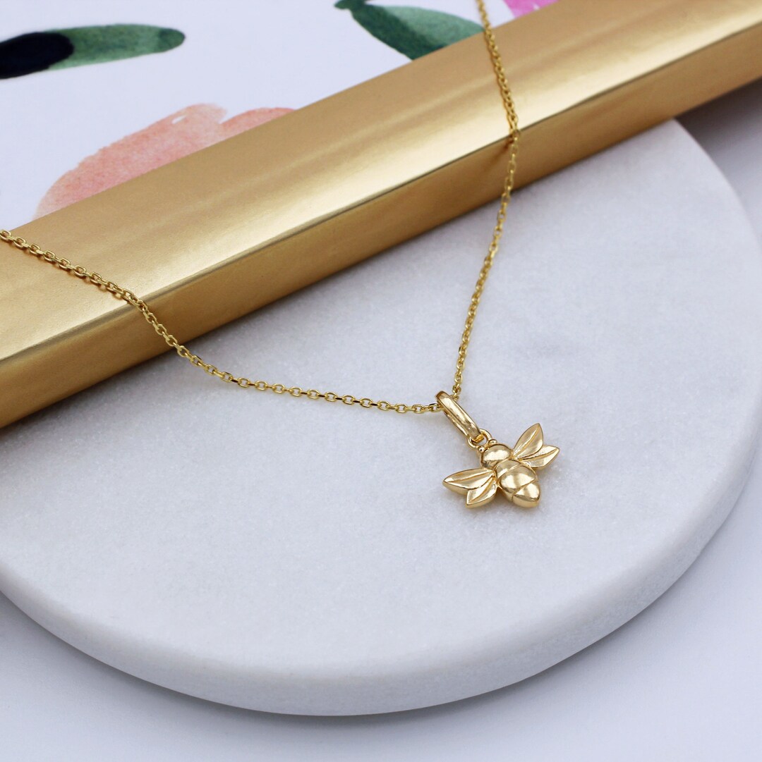 18ct Yellow Gold Plated Bumble Bee Necklace - Etsy