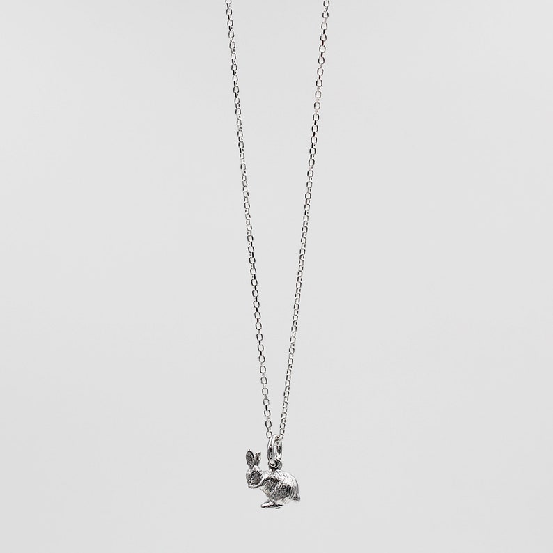 Solid Sterling Silver Bunny Rabbit Necklace - Etsy