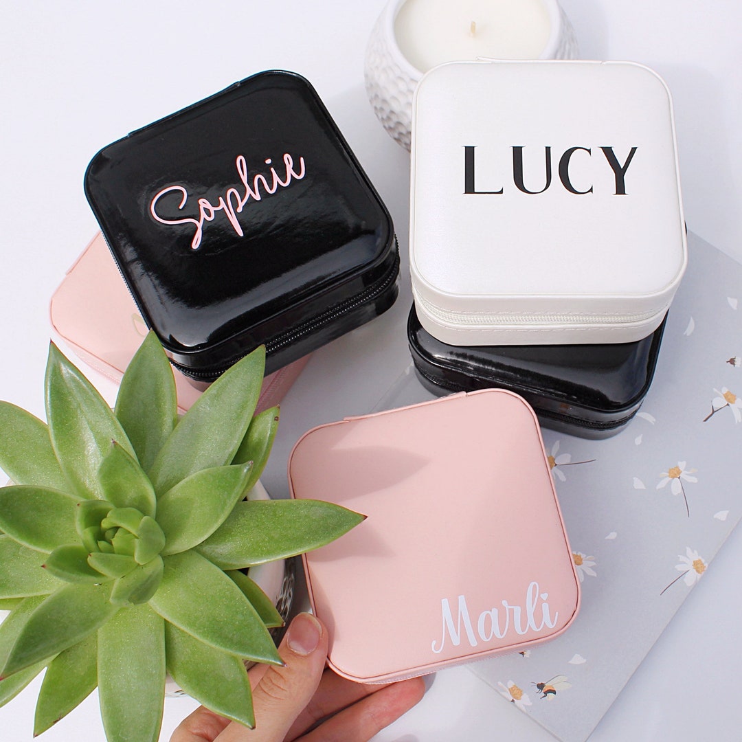 Personalised Square Jewellery Box Mini Travel Birthday Gift - Etsy