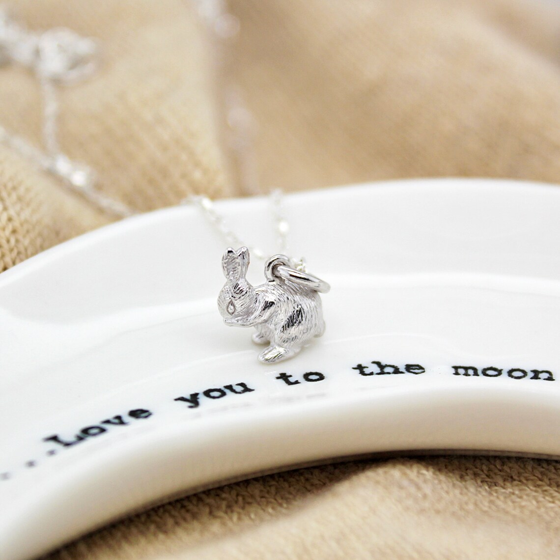 Solid Sterling Silver Bunny Rabbit Necklace - Etsy